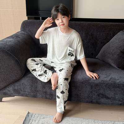 男童夏季卡通睡衣两件套