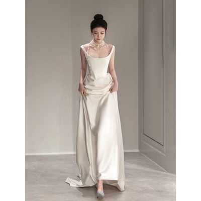 赵露思同款《西太后》高端新娘缎面轻婚纱宴会礼服Alice同款发货