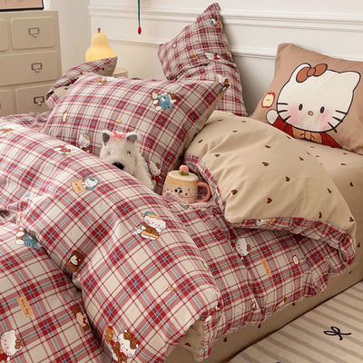 可爱卡通纯棉床上四件套学生被套