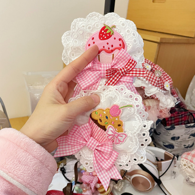 美丸手作 杯子蛋糕 呲甜蕾丝蝴蝶结洛丽塔lolita花丸（胸夹两用）