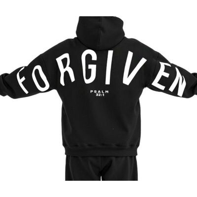 Unisex Trendy Faith Based Hoodie FORGIVEN Psalm 321 Graphic