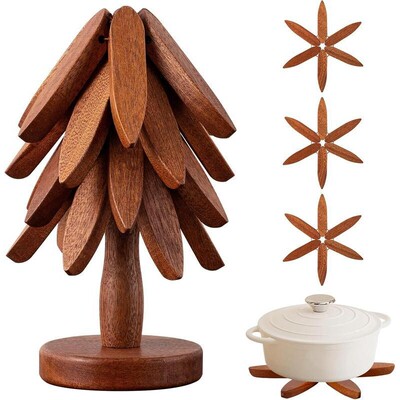 Natural Tree Trivet Set Wooden Trivets Stand Heat