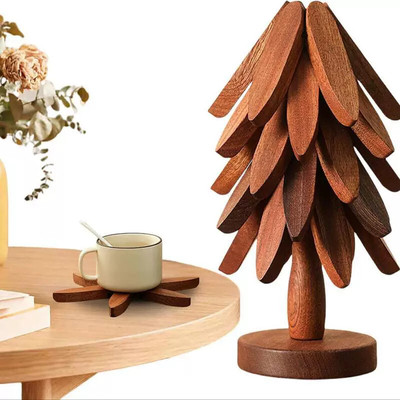 Natural Tree Trivet Set Wooden Trivets Stand Heat