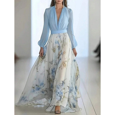 H 86214 Printed popular women's dress 跨境爆款印花连衣裙