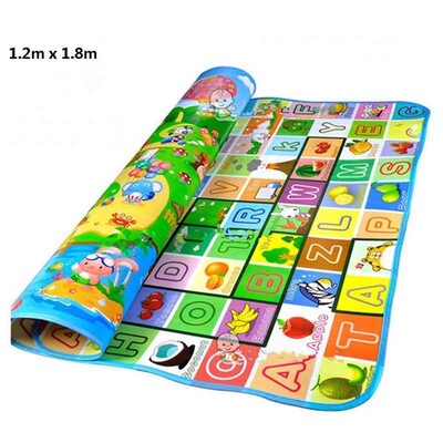 Baby Kid Crawl Carpet Fantasy Kingdom Fruit Letters Graphic