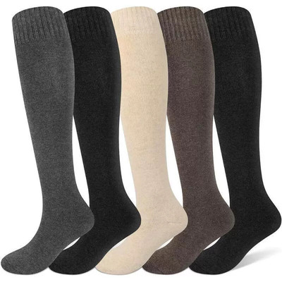 5 Pairs Women's Knee High Winter Warm Tall Boot Socks Soft