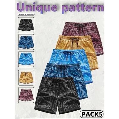 Mens Cashew Flower Pocket Shorts Regular Fit Casual