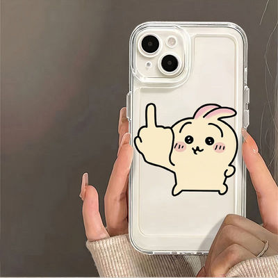 手势兔子适用iphone16promax手机壳苹果13/15/14/11保护套xr华为nova8/12/p70vivox100小米17荣耀oppo红米k80