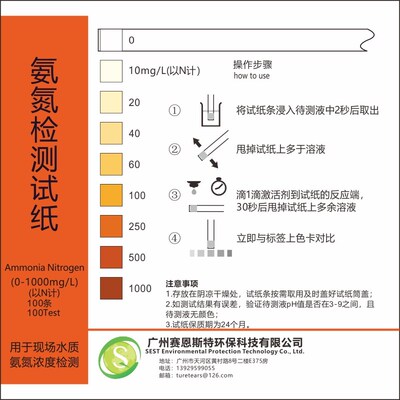 速发氨氮快速检测0-1000ppm适用于生活工业废水污水H4顺丰包
