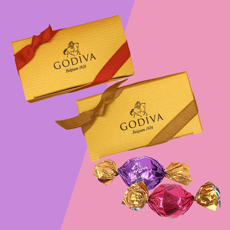 GODIVA歌帝梵巧克力喜糖2粒纸盒装进口松露巧克力婚礼三八节礼物