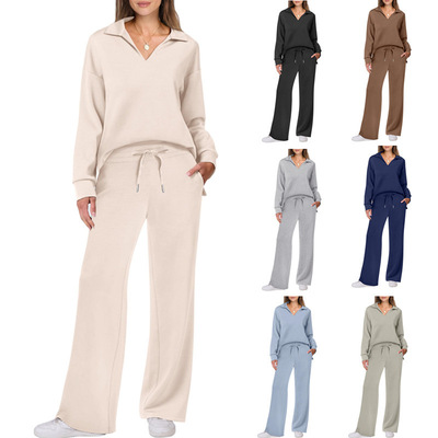 Fashion and casual solid color commuting set时尚休闲纯色套装