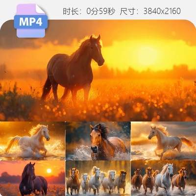 高清2026马年骏马奔腾汗血宝马万马奔腾拼搏进取励志奋斗视频素材