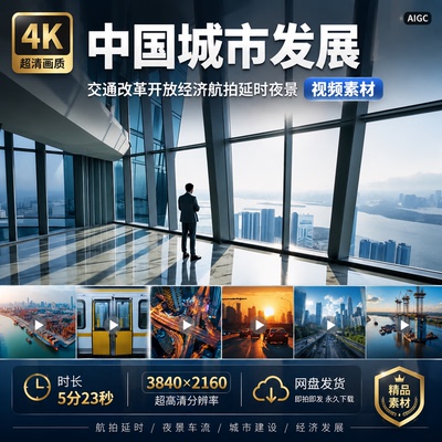 高清中国城市发展建设交通改革开放经济航拍延时夜景车流视频素材