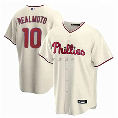 费城费城人队 Philadelphia Phillies 10#REALMUTO男子透气棒球服