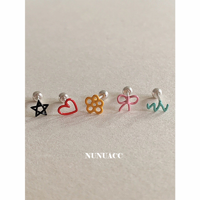 NUNU星星爱心五角星小巧耳钉