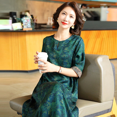 迪芬璐嘉真丝香云纱连衣裙女