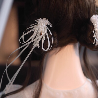 超仙长飘带蝴蝶结发饰lolita日常