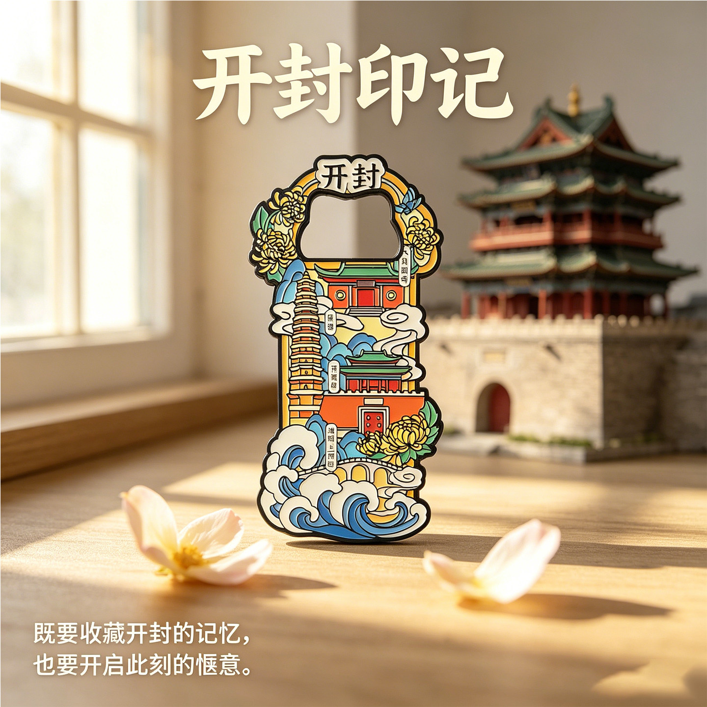 开封文创冰箱贴纪念品国风开瓶器磁性贴汴京金属城市旅游伴手礼物