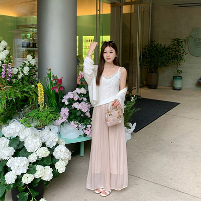 5.9上新本希benxe/流光 气质流光高腰垂感温柔半身裙裤女