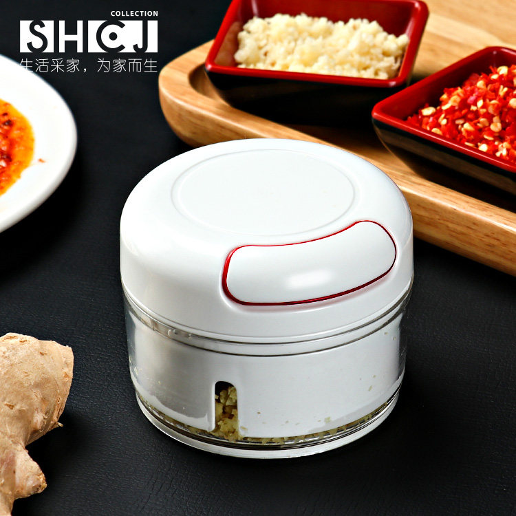 SHCJ生活采家 迷你料理器 厨房家用 手动蒜泥器 多功能切菜绞碎器