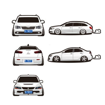 定制贴纸适用于三菱EVO9 LANCER 斯柯达速尊定制反光车贴 6778