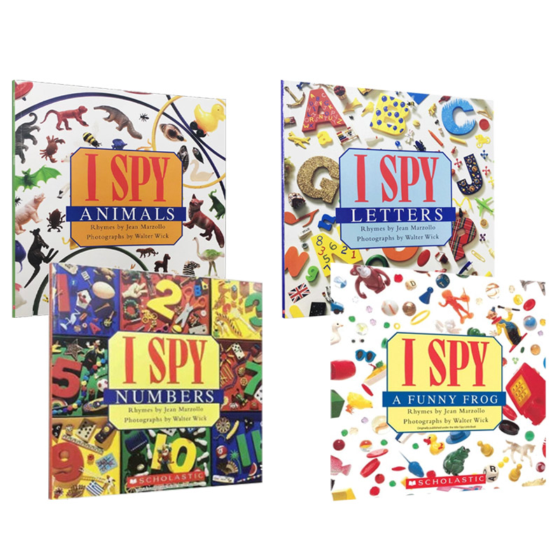 进口英文原版正版4册 I Spy Animals视觉大发现系列趣味游戏书家庭亲子读物提升宝宝观察能力英语单词兴趣3-5岁书籍_虎窝淘