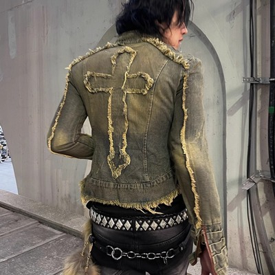 Y2K亚文化男女视觉系短牛仔外套