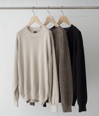 高支数水洗加工全亚麻面料针织衫