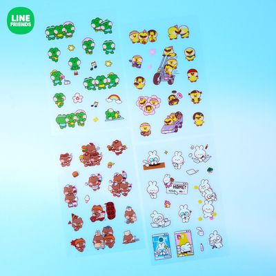 LINE FRIENDS 连我朋友 minini WORLD系列贴纸 卡通动漫贴纸