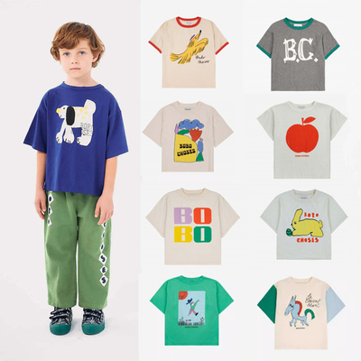 现货BC儿童夏季款T恤卡通兔子印花短袖衫时尚男女童宝宝休闲汗衫T