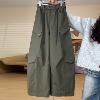 美式复古宽松百搭显瘦弯刀工装裤