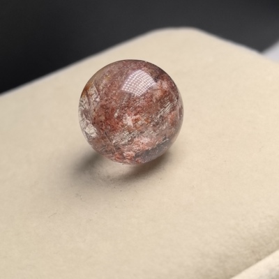 18.2mm无任何优化入胶稀有巴西天然水晶霜发晶花单珠