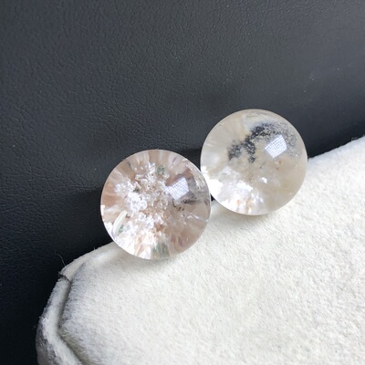 14.8/15(没有任何优化注胶)大漏 老矿天然水晶白幽灵聚宝盆单珠