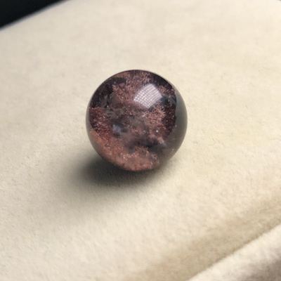 (13.9mm)老矿福利天然彩色莫奈花园幽灵单珠水晶配饰