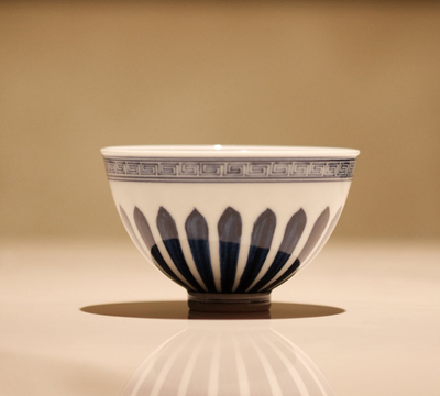 半斋仿清团菊宝相鸡心杯 茶杯 品杯 主人杯100ml