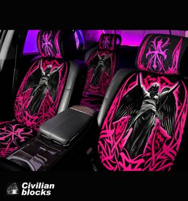 匪帮墨西哥花体字汽车坐垫套装