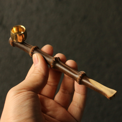 天然竹制老料烟袋锅烟斗