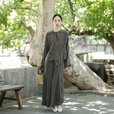 大拙铜氨丝设计感半身裙