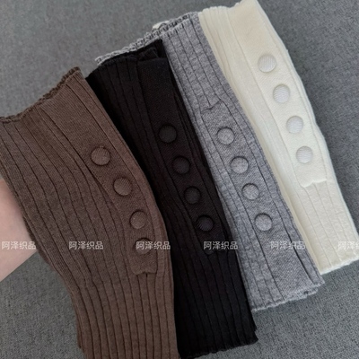 一组超实用的纽扣袜套~早秋韩系显瘦百搭中筒腿套女ins潮堆堆袜子