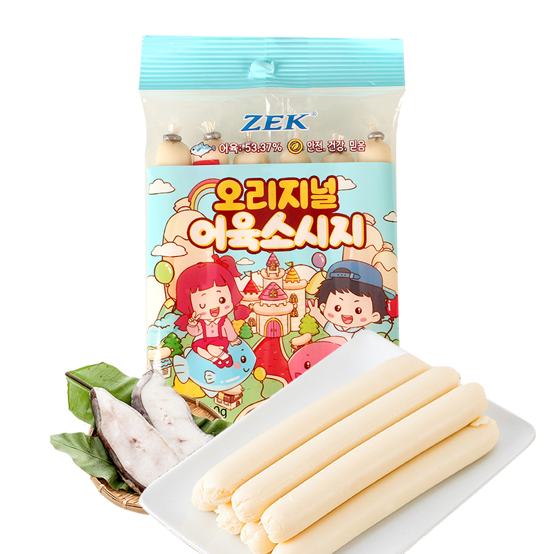 ZEK韩国进口鳕鱼肉肠90g原味芝士玉米味孕妇儿童辅食零食_虎窝淘