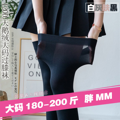 加肥天鹅绒过膝袜大码200斤70CM