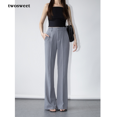 直筒微喇实穿通勤休闲西裤