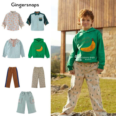 菲律宾Gingersnaps24秋冬款宝宝男女小童长袖衬衣连帽卫衣长裤5