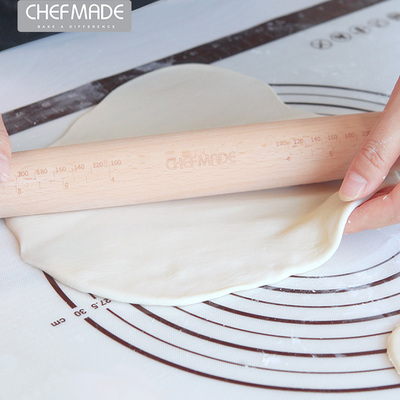 chefmade46cm擀面 面棍实木擀面 面棍锥形家用烘焙工具擀水饺皮薄