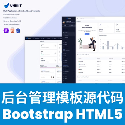 Bootstrap5 HTML后台管理模板主题前端框架源码Unikit