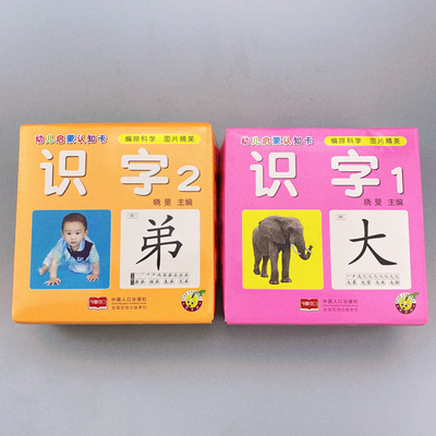 看图识字卡全2盒 儿童认字卡片3-6岁 笔画笔顺 看图识字生字卡片宝宝幼儿童早教识字卡 幼儿园小班中班大班学前班升一年级教材全套