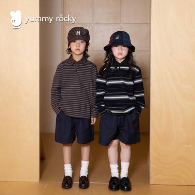 老钱风A类亲肤条纹儿童POLOT恤