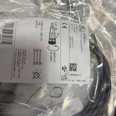 EVS001 易福门传感器原装线缆M12 2米工程剩余一