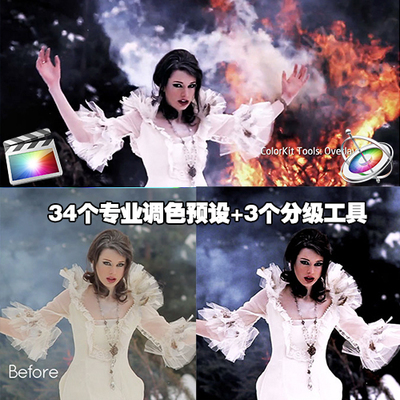 CrumplePop ColorKit 34个专业调色预设+3个分级工具 FCPX 插件