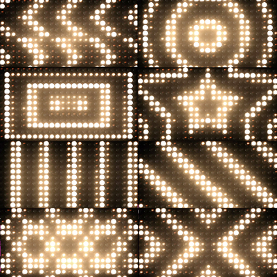 10个复古LED灯阵Blinking Lights 舞台背景动态视频素材vjloop